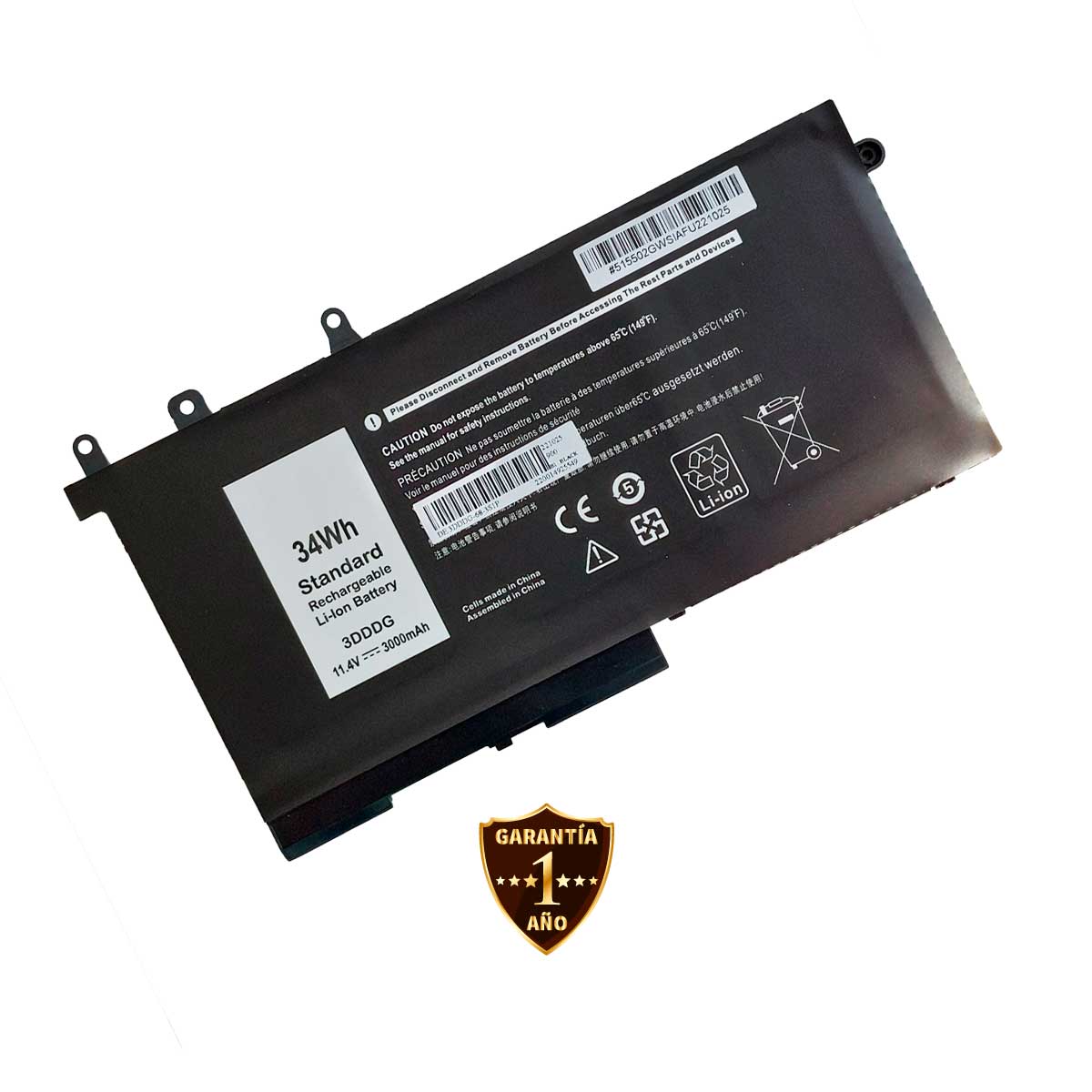 Batería para Laptop Dell® 15 5280 5290 5480 5580 3vc9y D4cmt 83xpc 3dd ...